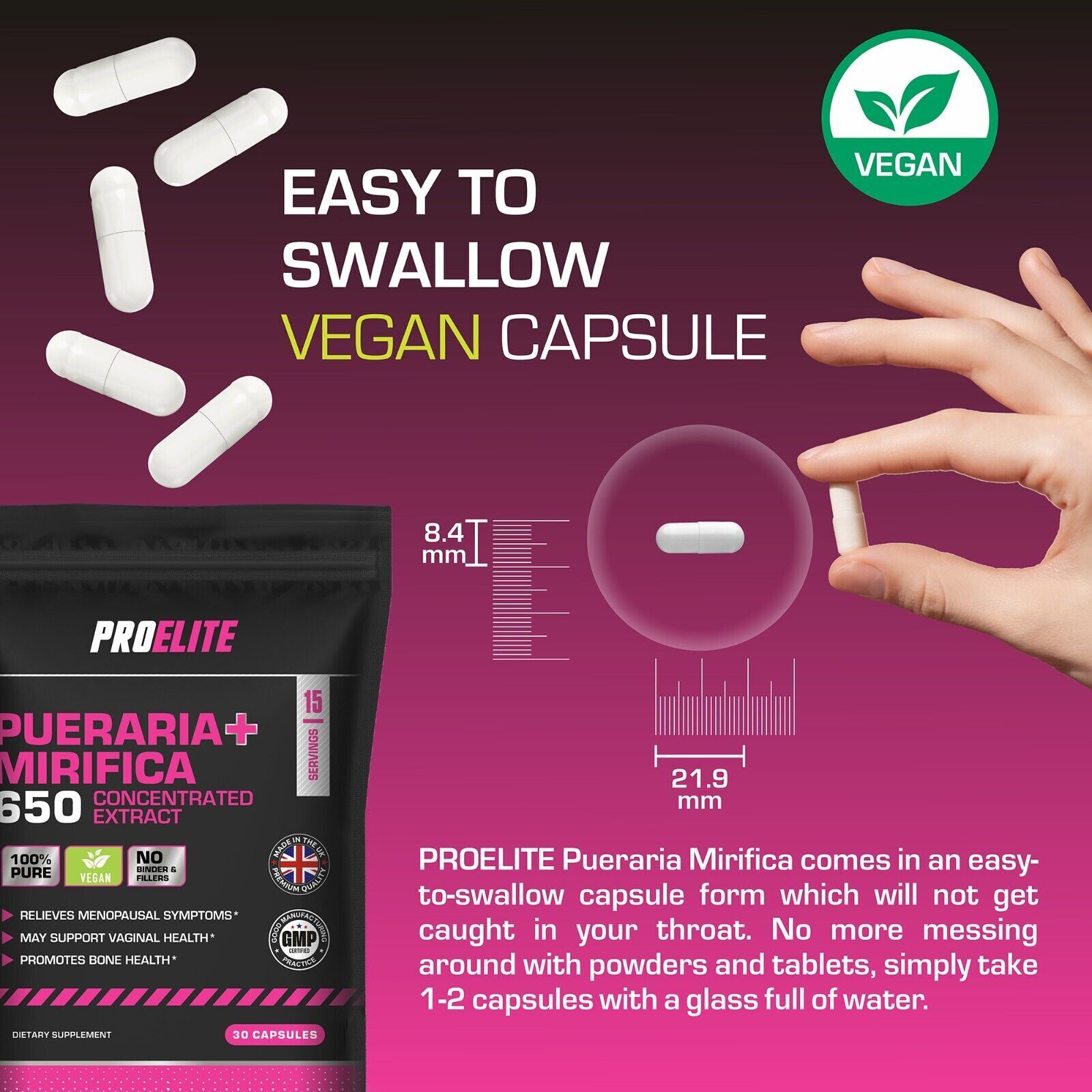 Pueraria Mirifica 6500mg - 120 Capsules Breast Enlargement High ...
