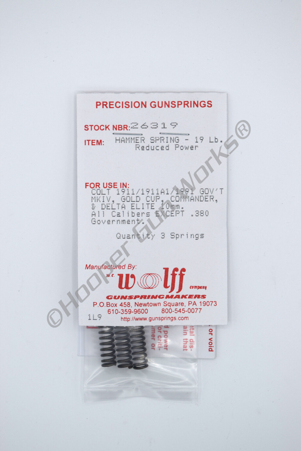 Wolff COLT 1911/CMMDR RP HAMMER SPRING 19LB Pak of 3 26319 | eBay