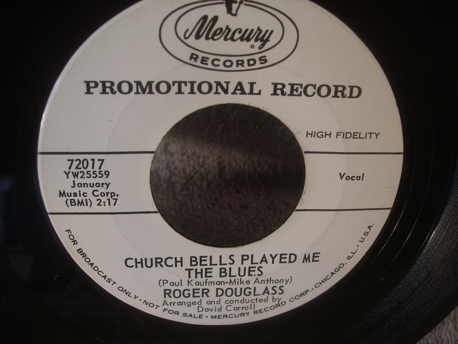 Roger Douglass, Church Bells Played Me The Blues, Mercury 72017, PROMO ...