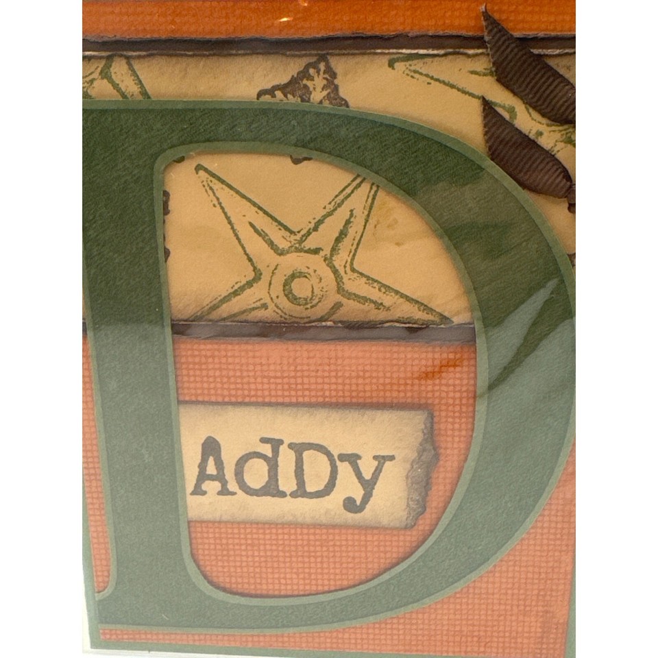 Handmade Daddy Greeting Card With Large Green Letter D And Vintage ...