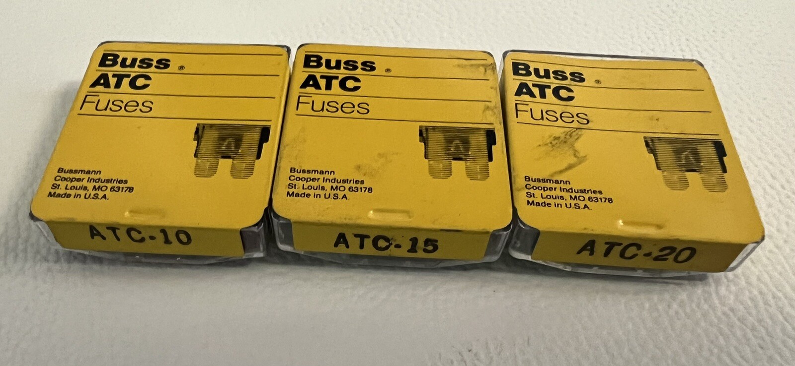 Cooper Bussmann Buss Fuses 4-ATC-10 3-ATV-15 1-ATC-20 Automotive- 20 ...