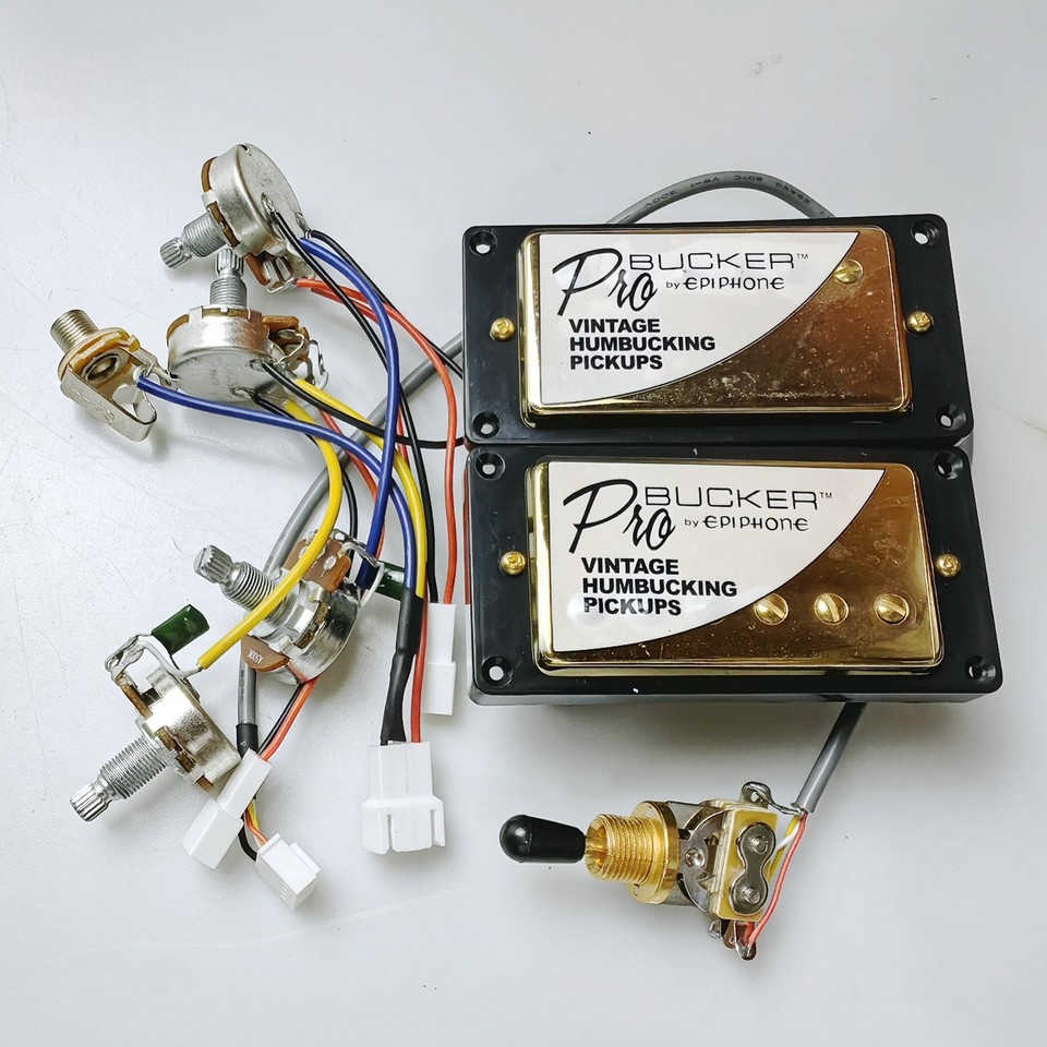 WH-1Set Chrome Guitar ProBucker Alnico Pickups with Harness Can and 3 ...