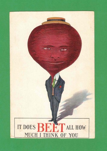 VINTAGE COMIC/ROMANTIC ART POSTCARD FASHIONABLE BEET-HEAD GENT! | eBay