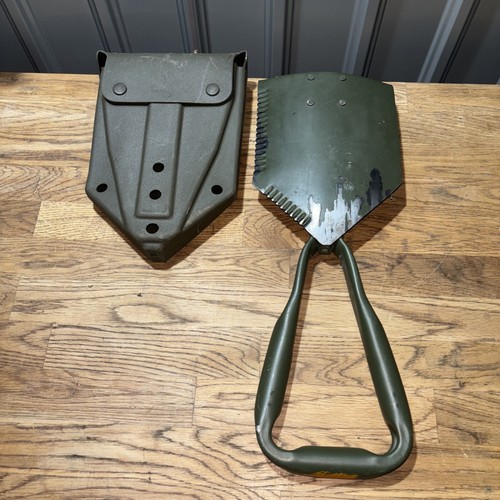 Genuine British Army Nato Issue Green Folding Spade Shovel in Case | eBay