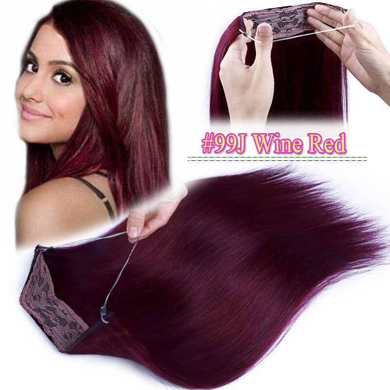 Balayage Line Weft Wire In Human Remy Hair Extensions Headband WAVY One ...