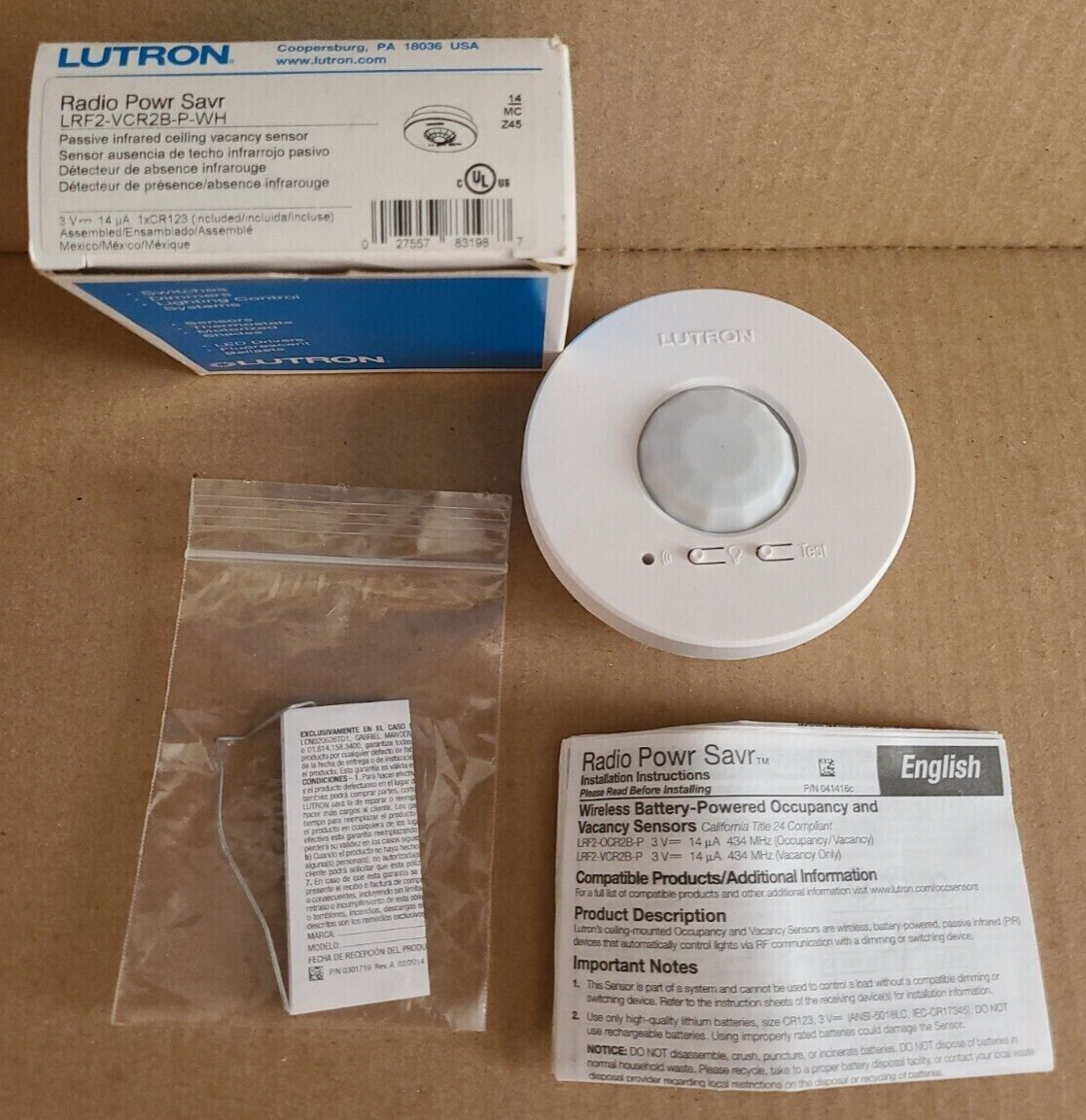 Lutron Hardwired Ceiling Occupancy Sensor Leviton ODC0S I1W Indoor