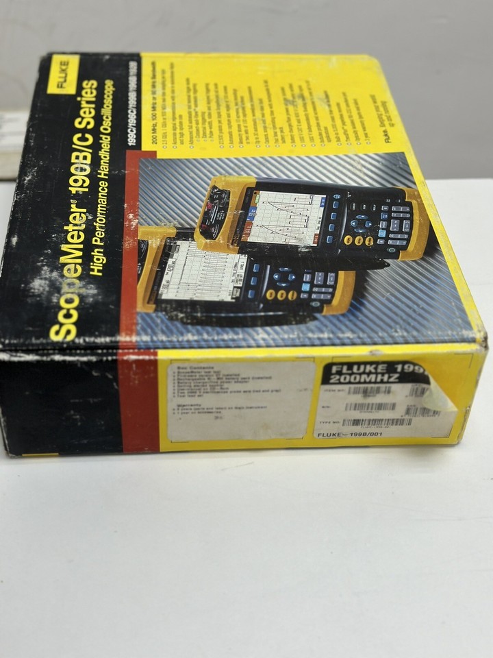 FLUKE 199B SCOPEMETER HIGH PERFORMANCE HANDHELD OSCILLOSCOPE 199B/001 ...