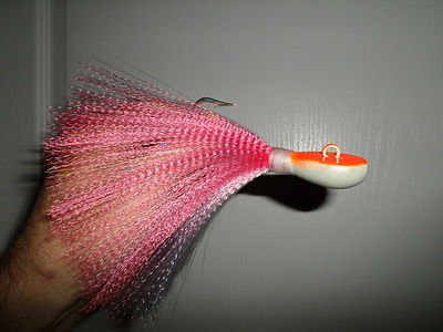 3 pack T&A COBIA JIGS White/Orange/Pink Flathead 2oz 2.5oz 3oz Striper ...
