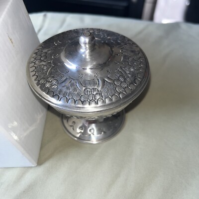 Pewter Trinket Box Container with Lid In Box Very Nice Piece. Box Is ...