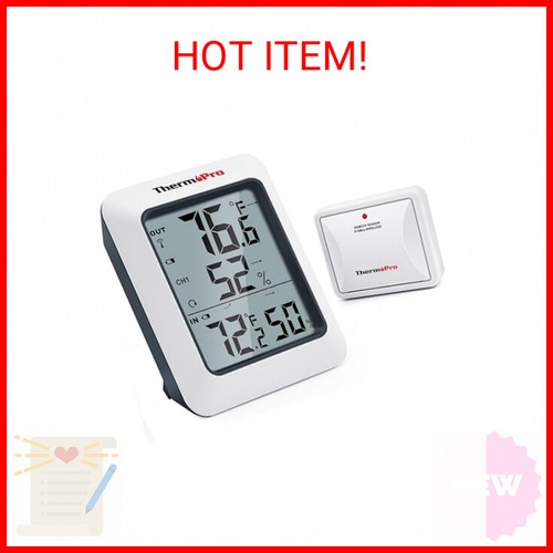 ThermoPro TP60 Digital Hygrometer Indoor Outdoor Thermometer Wireless ...