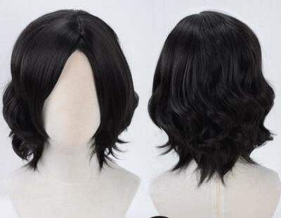 Devil May Cry 5 V Human schwarz black Kurz locken Cosplay Perücke Wig ...