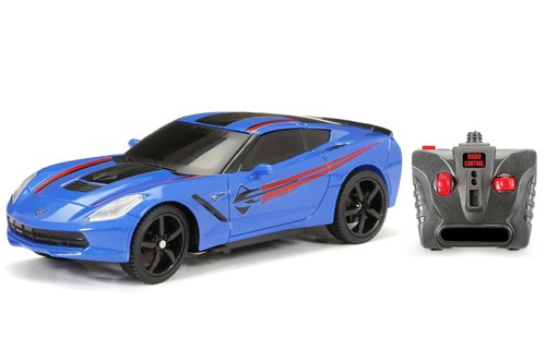 Adventure Force (1:24) Chevrolet Corvette C7 Battery R/C Blue Car, 2423 ...