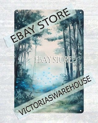 Blue Forest Tin Sign Enchanted Path enchanted forest mood | eBay