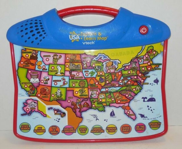 VTech Explore and Learn USA Map Interactive Sound - 50 Touchable ...