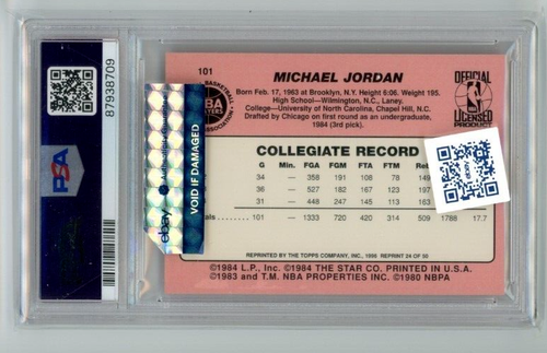 1996-97 Rookie Michael Jordan Topps NBA Stars Reprint Star 101 psa 8 ...