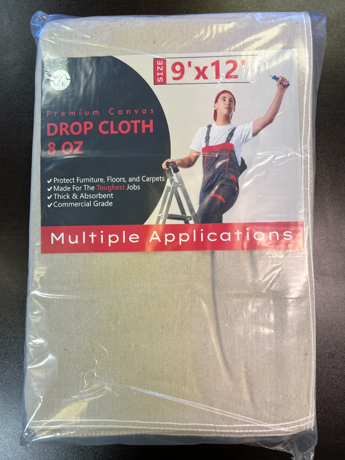 Heavy Duty Canvas Drop Cloth - 9x12 Ft - Multi Purpose - 8 Oz. Painting ...