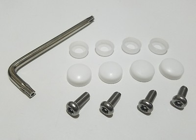 BMW SECURITY Anti Theft Auto License Plate Screws Stainless bolts WHITE ...