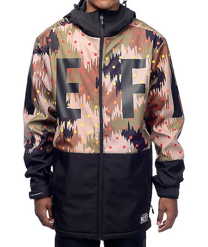 Men's Neff Daily 10K Softshell Camo Snowboard Winter Jacket 16F62002 ...