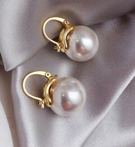 12mm Tahitian white South Sea Shell Pearl Earring 18k gold Gift For Her ...