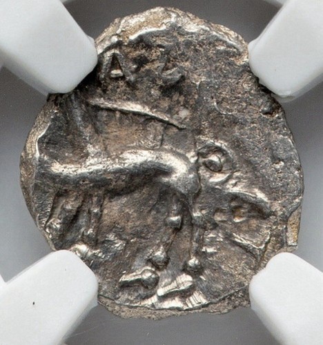 NGC Ch VF CELTIC GAUL Sequani France 50 BC, JULIUS CAESAR Silver ...