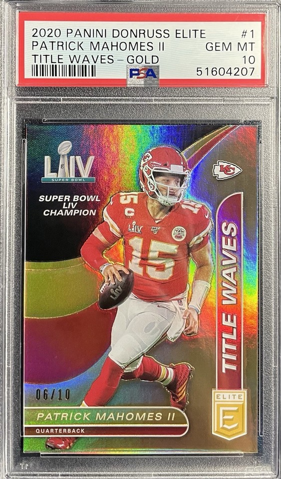2020 Donruss Elite #1 Patrick Mahomes II Title Waves Gold /10 PSA 10 ...