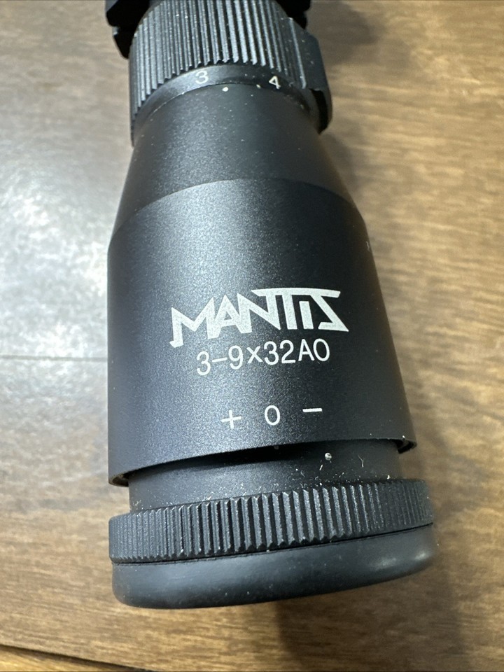 Mantis 3-9x32 AO RIMFIRE Rifle Scope W/ Quad Lock Rings Target Turrets ...
