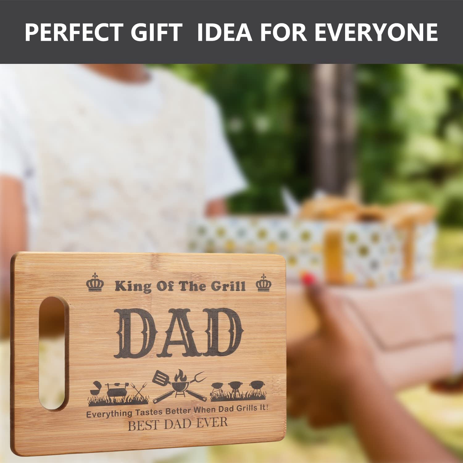 Grill Grilling Gifts for Dad BBQ Cutting Board King Of The Grill Father ...
