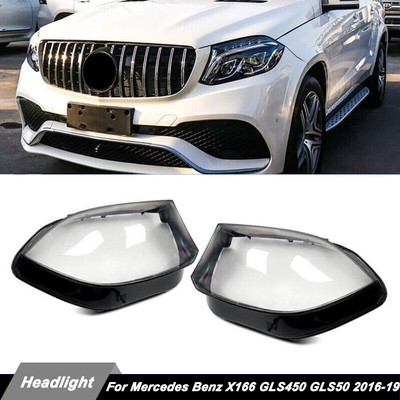 2PCS GLE Headlamp Headlight Lens Cover For Mercedes Benz GLE X166 2016 ...