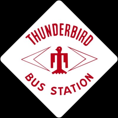 Thunderbird Lines Bus Station Diagonal DIECUT NEW 28" Diameter Sign USA ...