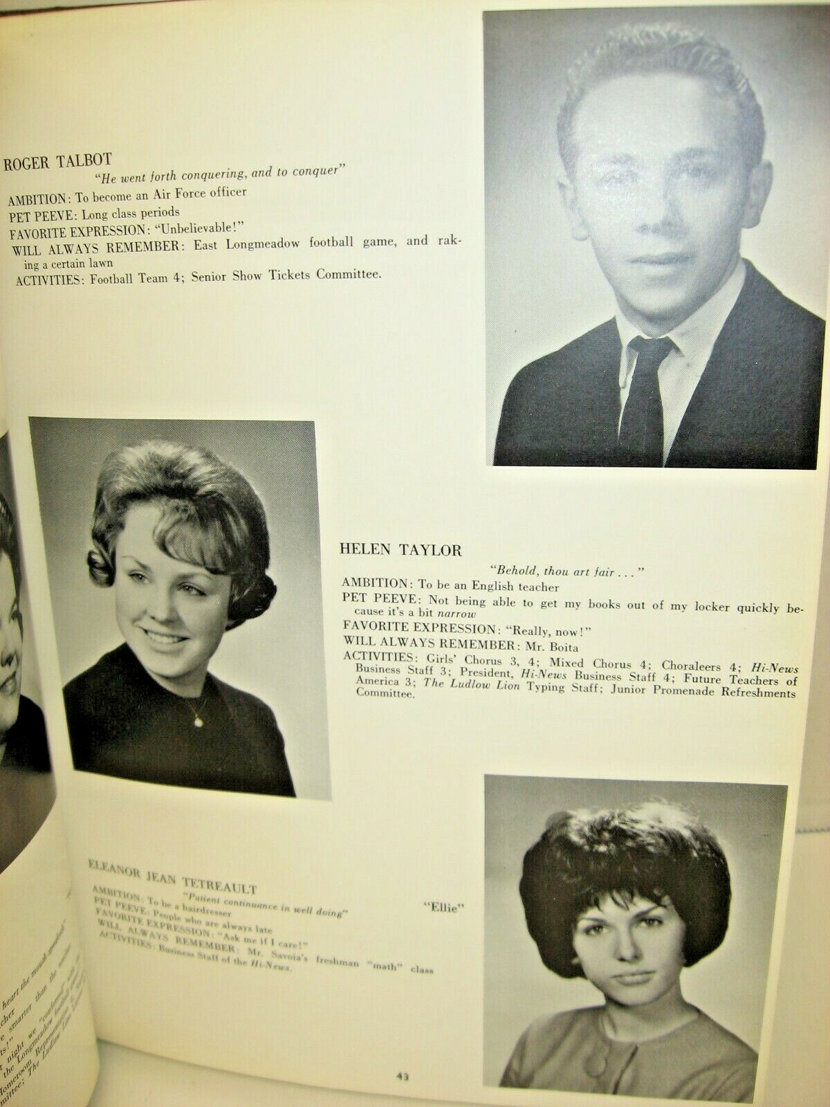 1963 Ludlow Lion, Ludlow High School, Ludlow, Massachusetts Yearbook | eBay