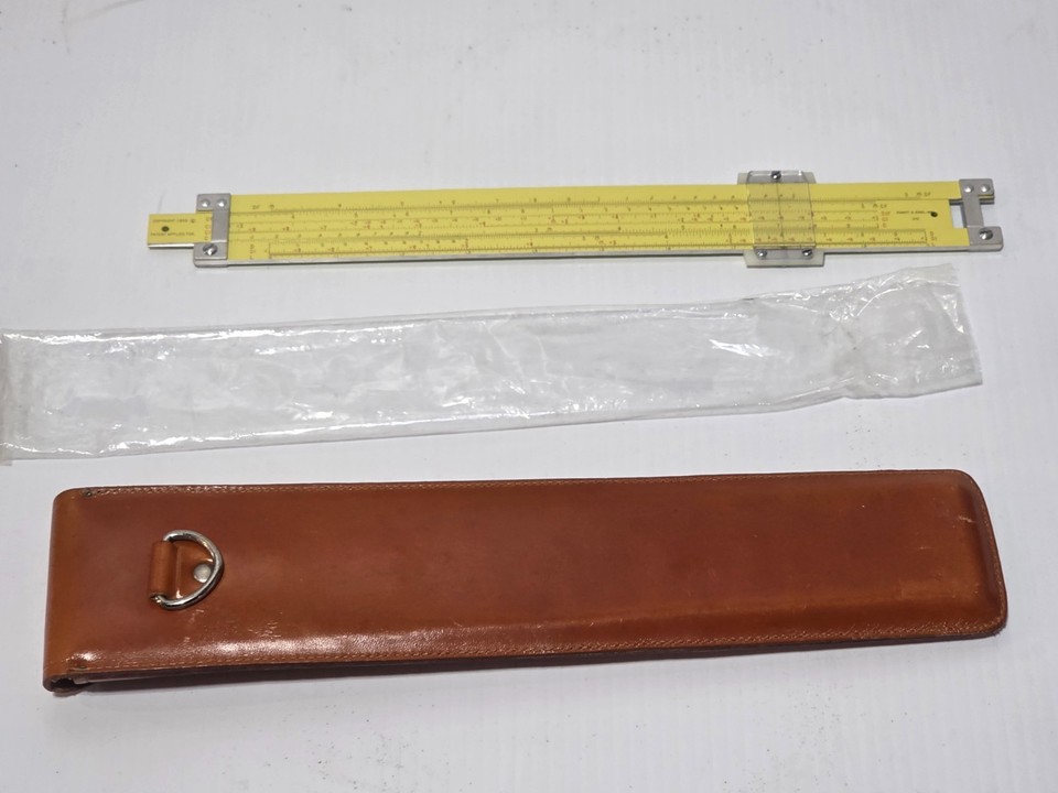 Slide Rule Pickell N1010-ES Trig Aluminum with Leather Case and plastic ...