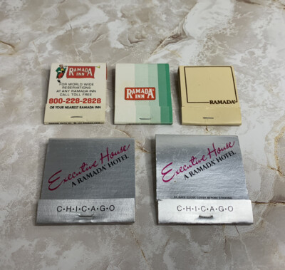 Vintage Ramada Inn Hotel Matchbooks Collectibles (5pc Set) Chicago Los ...