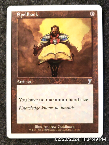 Spellbook 7th Edition NM Artifact NEVER PLAYED MAGIC THE GATHERING CARD ...
