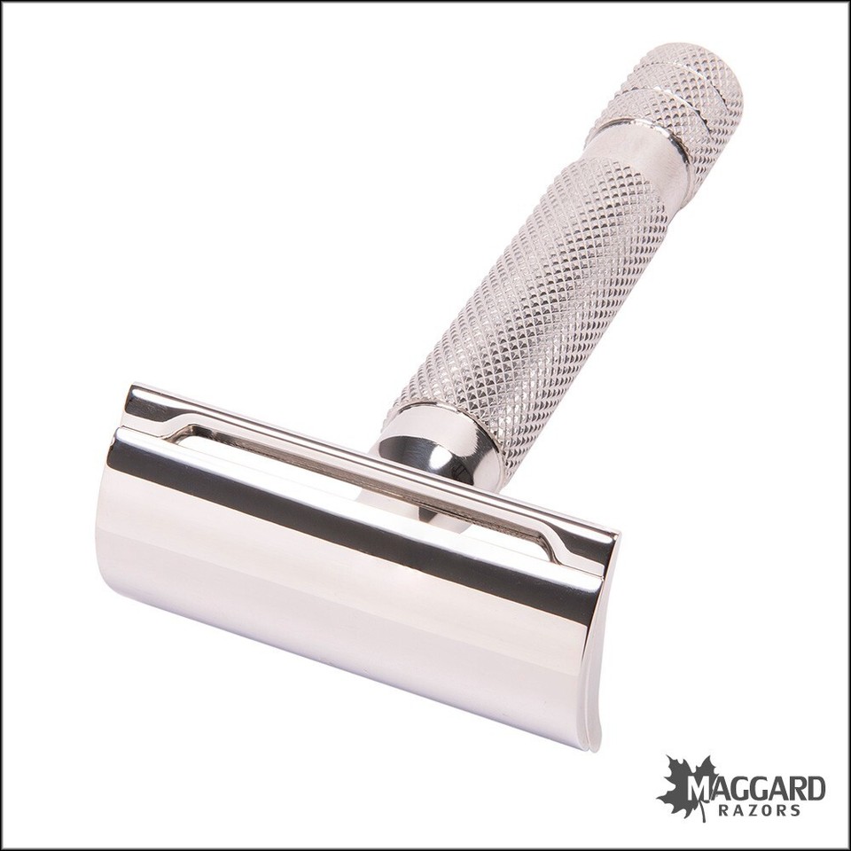 Maggard Razors SS70 Machined Stainless Head with MR11 Handle, DE Safety ...
