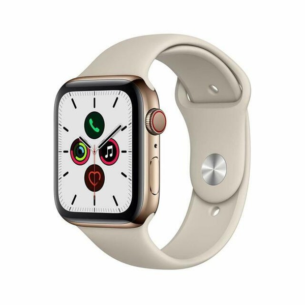 Apple Watch Series 5 GPS Cellular 44mm Gold Stainless Steel Case Stone ...