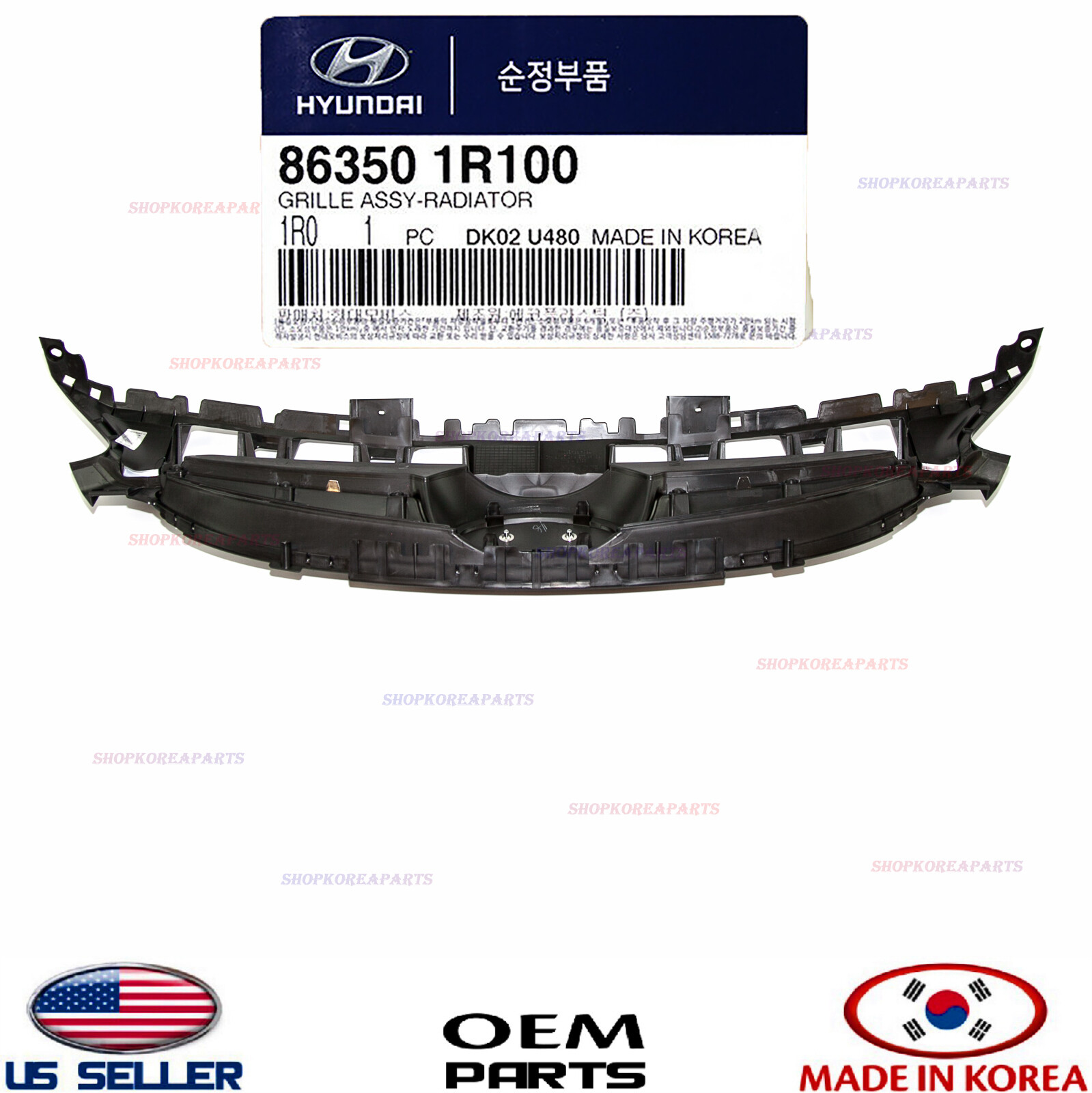 Genuine Front Radiator Grille with Emblem OEM 2012-2014 Hyundai Accent ...