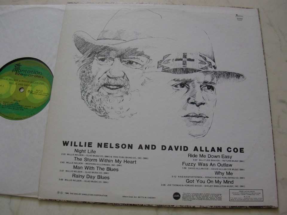 Willie Nelson And David Allan Coe Same 1980 Us Ebay