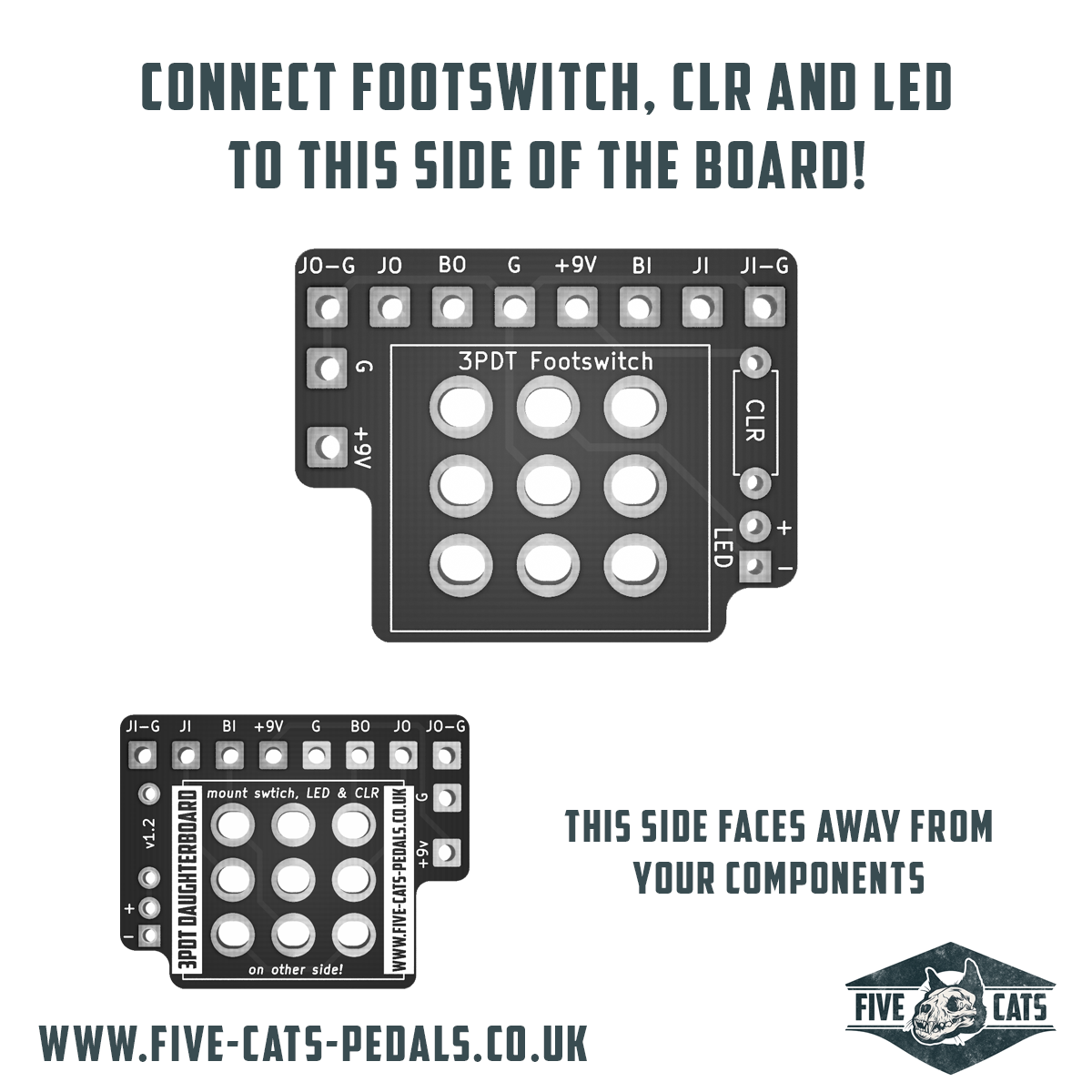 3PDT Daughter Board QTY:5 - Footswitch Wiring - Guitar Pedal - Five ...