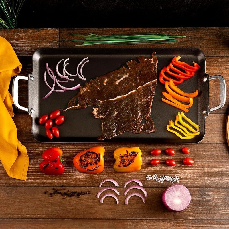 Non Stick Stove Top Griddle Pan 20x11 Inch Aluminum Kitchen Cooking ...