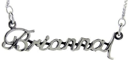 925 Sterling Silver Brianna Name Plate Charm Pendant Necklace FREE 17 ...