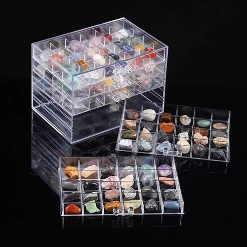 72 Grids Fossil Storage Box For Gemstone Fragments Geological Samples ...