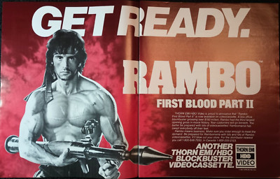 SYLVESTOR STALLONE RAMBO FIRST BLOOD ORIGINAL (UNFRAMED) 1985 magazine ...