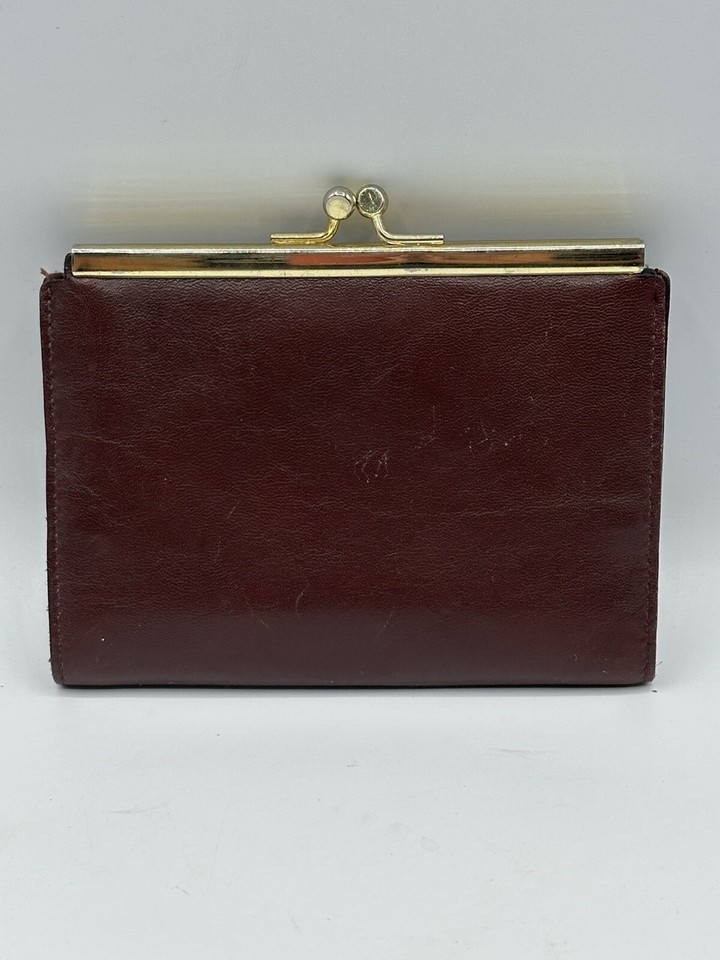 Vtg Etienne Aigner Leather Bifold Wallet Kisslock Coin Purse Wallet ...