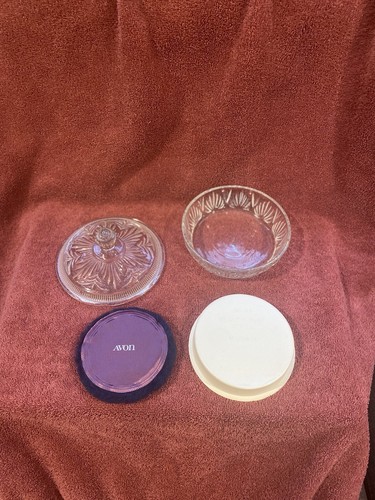 New Old Stock Vintage 1960’s Avon Moonwind Powder Bowl Powder Puff ...