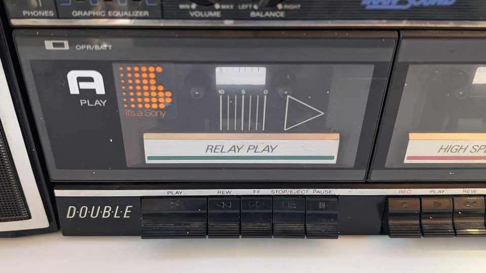 Vintage 1980s Sony Boombox Cfs-w360 Stereo Cassette Receiver Radio ...