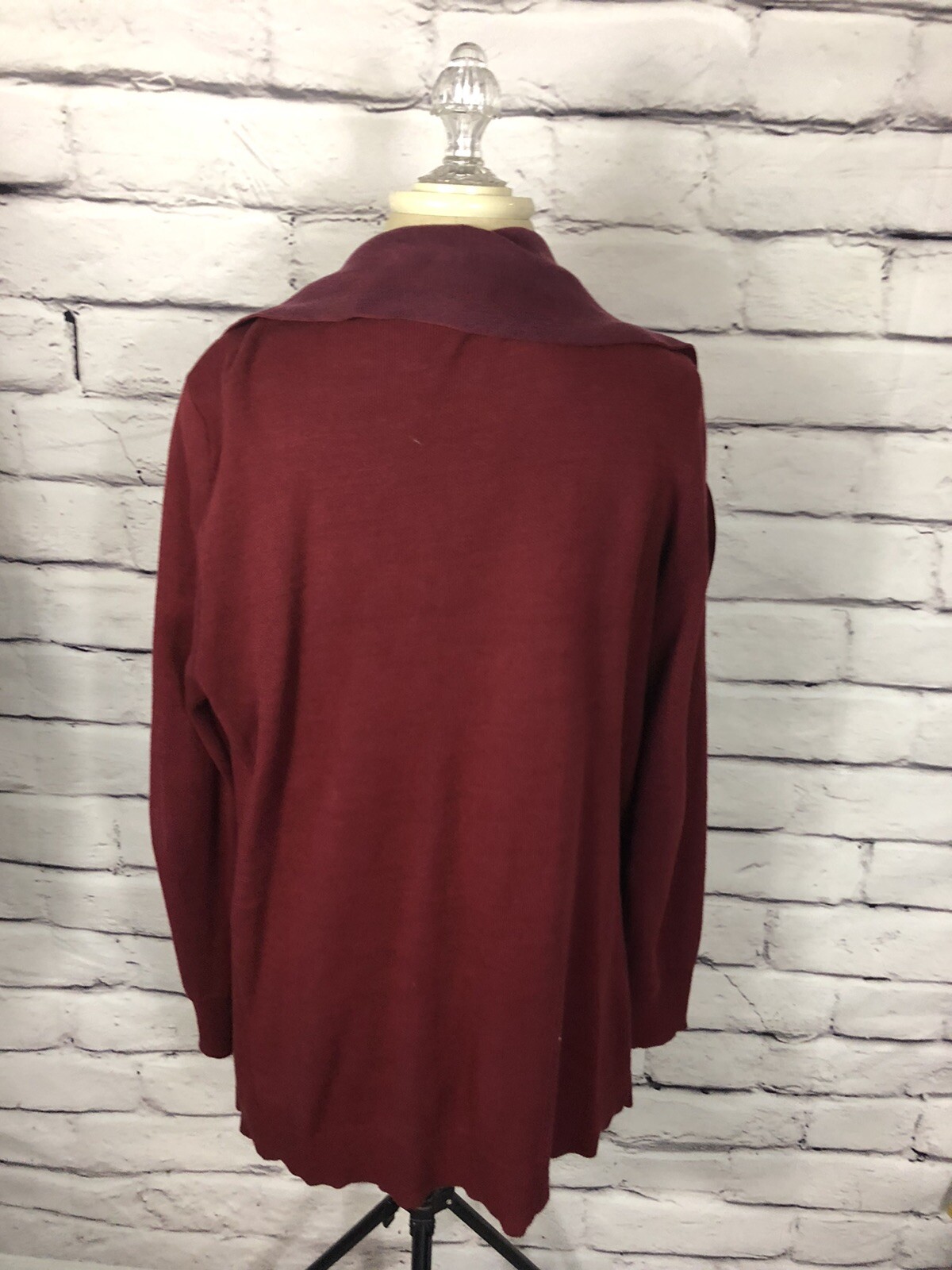 Cabi Womens Size Large Cozy Up Maroon Open Front Cardigan Sweater #3479 ...