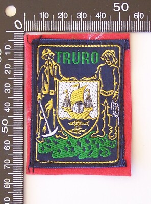 VINTAGE TRURO ENGLAND UK TRAVEL SOUVENIR FELT PATCH CLOTH SEW-ON BADGE ...