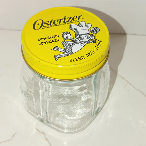 NEW Osterizer Mini Blend Glass Container Jar Blend And Store Yellow ...
