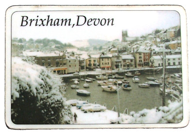 Brixham, Devon, winter snow, photo image, vinyl fridge magnet | eBay UK