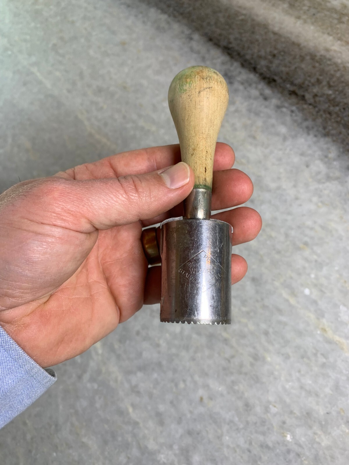 Antique Vintage Wood Woode Green Handle WIZARD Apple Corer Kitchen Hand ...